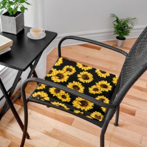 Square Chair Cushion Sunflower Foam Seat Cushion Sunflower Print Chair Pad Slip Resistant Thick and Comfortable Seat Cushion Pads Durable Soft Mat Pad 16 inch x 16 inch