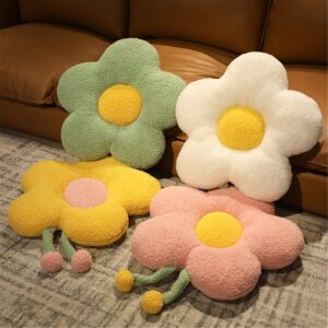 HXIYAN Flower Pillow Winter Bedroom Floor mat Decoration sedentary Office Cushion Dining Chair Cushion Lumbar Cushion Leisure Reading mat Ornament (17.7in, Green)