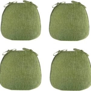 Tophacker Washable Chair Pads for Dining Chairs Set of 4 with Ties, Seat Cushions for Kitchen Chairs Farmhouse, Dining Room Chair Cushions Non Slip (Color : Green)