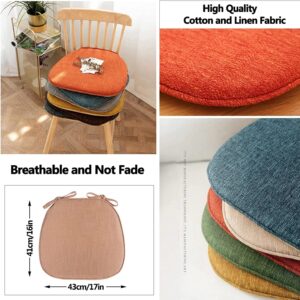 Tophacker Washable Chair Pads for Dining Chairs Set of 4 with Ties, Seat Cushions for Kitchen Chairs Farmhouse, Dining Room Chair Cushions Non Slip (Color : Green)