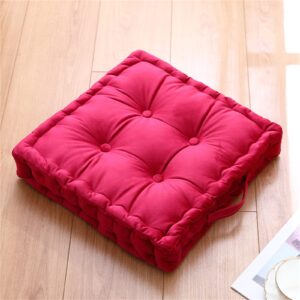 Chair Booster Seat Pad Cushion, Square Seat Pad Cotton Floor Cushion for The Elderly, Post-Operative and Pregnancy, for Indoor Garden Dining Chair Booster and Sofa,Red,43*43*10cm