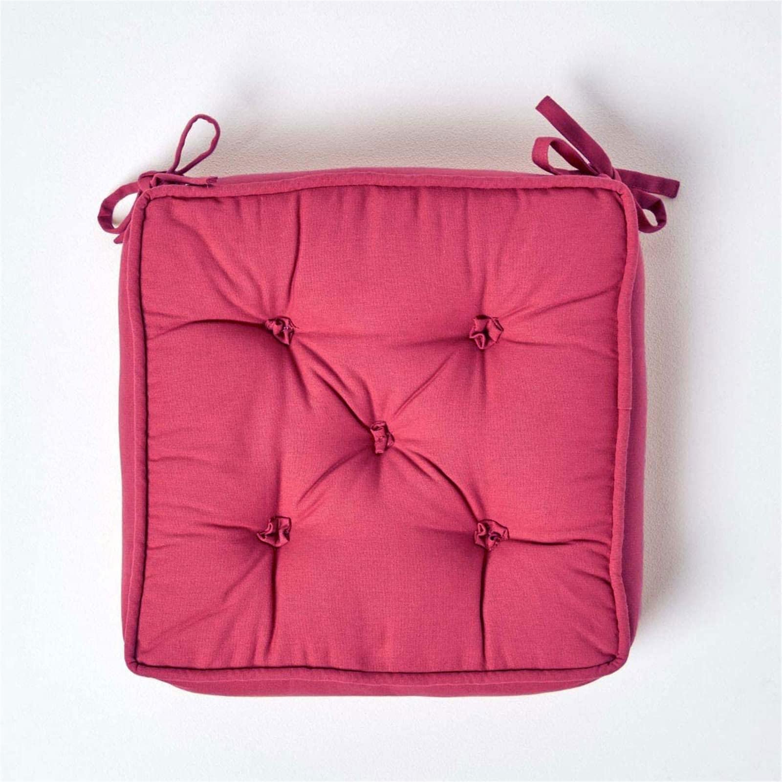 Chair Booster Seat Pad Cushion, Square Seat Pad Cotton Floor Cushion for The Elderly, Post-Operative and Pregnancy, for Indoor Garden Dining Chair Booster and Sofa,Red,43*43*10cm