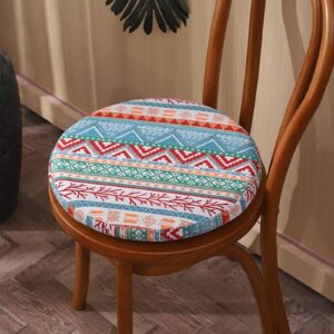 zibene 14 inch round chair cushions non skid, round bistro chair cushion washable, 4.5cm thick memory foam bar stool chair cushion non slip round seat cushions for metal kitchen chairs