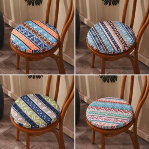 ZIBENE 14 Inch Round Chair Cushions Non Skid, Round Bistro Chair Cushion Washable, 4.5cm Thick Memory Foam Bar Stool Chair Cushion Non Slip Round Seat Cushions for Metal Kitchen Chairs