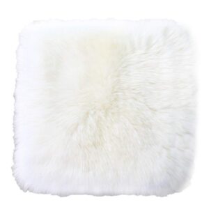 melinsam18 inch australia genuine sheepskin car seat cushion covers chair pad one seat cover for car, office chair, or plane (white)