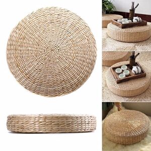 woven straw cushion round pouf tatami chair pad yoga seat pillow knitted floor mat garden dining room home decor outdoor (40cm x 6 cm)