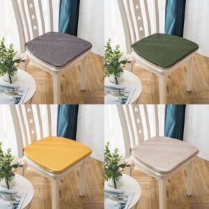 Dining Chair Cushion with Ties,Kitchen Dining Chair Pad and Seat Cushion with Zipper,1/2/4 Packs Chair Cushion for Dining Chairs Washable&Removable ( Color : Light Gray , Size : Set of 2 )