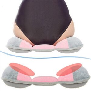 jiecikou butt lifter cushion bone relief cushion for lower back, hamstrings, hips, ischial tuberosity comfortable breathable home office seat mat chair pad pink+grey