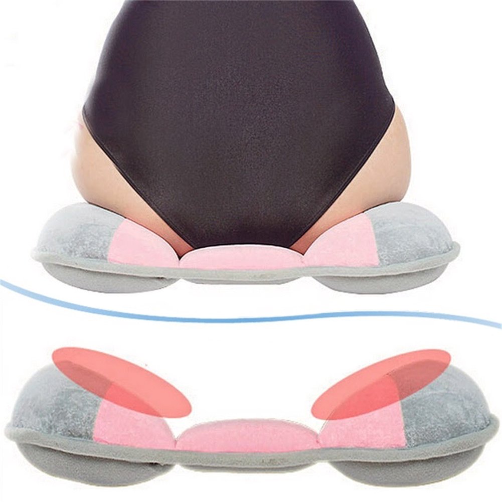 Jiecikou Butt Lifter Cushion Bone Relief Cushion for Lower Back, Hamstrings, Hips, Ischial Tuberosity Comfortable Breathable Home Office Seat Mat Chair Pad Pink+Grey