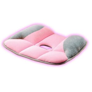 Jiecikou Butt Lifter Cushion Bone Relief Cushion for Lower Back, Hamstrings, Hips, Ischial Tuberosity Comfortable Breathable Home Office Seat Mat Chair Pad Pink+Grey