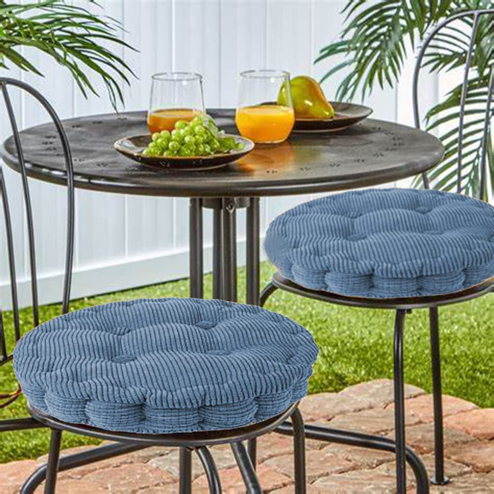 ZYHW Round Seat Cushions, EPE Foam Filled Indoor Chair Pad Cushions,15'' Chair Pads Thickened Tatami Cushion Comfort Pillow Pads for Home/Office/Dining/Kitchen/Outdoor Bistro Set(Blue)