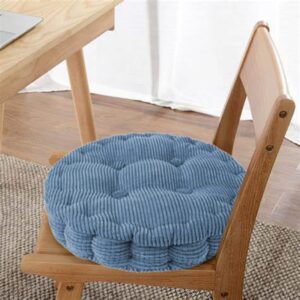 ZYHW Round Seat Cushions, EPE Foam Filled Indoor Chair Pad Cushions,15'' Chair Pads Thickened Tatami Cushion Comfort Pillow Pads for Home/Office/Dining/Kitchen/Outdoor Bistro Set(Blue)