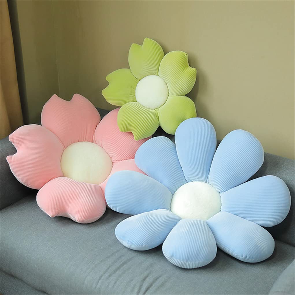 Uewidiod Flower-Shaped Daisy Pillow Sofa Cushion Round Center Flower Chair Cushion Bay Window Tatami Decoration Office Cushion car Cushion (40*40cm/16*16inch, Sunflower Yellow-Brown)