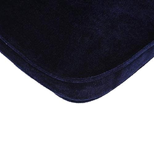 TABLECLOTHSFACTORY 2" Thick Navy Blue Chair Pad Skid Proof Backing Seat Cushion with Premium Velvet Fabric