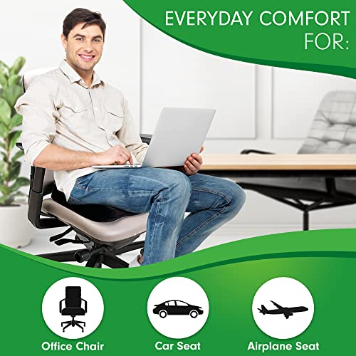 Office Chair Seat Cushion Pillow for Back, Sciatica Chair Cushion, Coccyx Cushion, Chair Support Cushion & Tailbone Pain Relief Pad