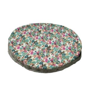 vctops Floral Printed Round Chair Pad Cotton Filled Cushion Tatami Boho Patchwork Indoor Outdoor Seat Chair Pad (16"x16",319 Green)