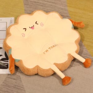 SUIVI HU Toast Pillow Cute Seat Cushion Decorative Seat Cushion Toast Bread Pillow Cushion Washable Cushion Suitable for Sofa Seat Floor Bedroom Decorative Homecoming Gift (Shy)