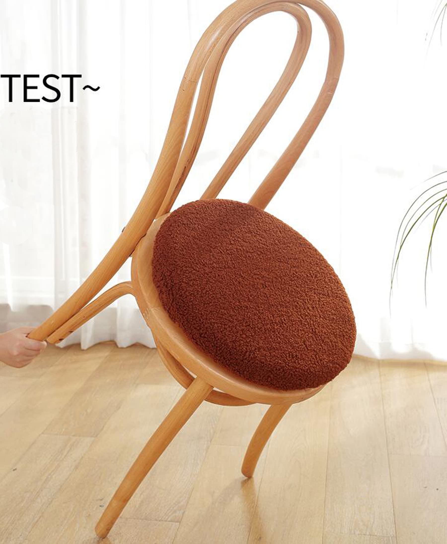 Happiness Decoration Bar Stool Cushion Round Memory Foam Seat Cushions Plush Non Slip Cushion Pads Cover Tatami Kitchen, Home, Office Chair Pads with Zipper Washable (14 inch, Light Brown)