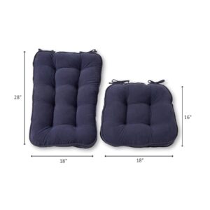 Greendale Home Fashions Hyatt 2-Piece Jumbo Rocking Chair Cushion Set, Cobalt 2 Count