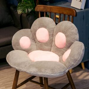 joson cat's paw cushion comfortable bear's paw chair cushion cute sofa office floor seat cushion (27.8 x 23.6 inch grey)