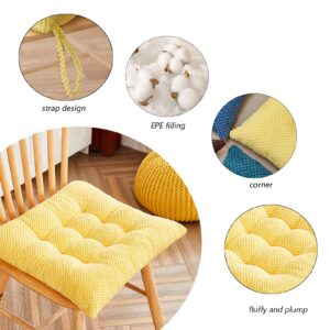 4 Pack Seat Cushion/Chair Cushion Pads with Ties Soft Comfortable Chair Cushions for Dining Room Chairs, Office Chairs, Desk Chair Cushion,C,18X18IN