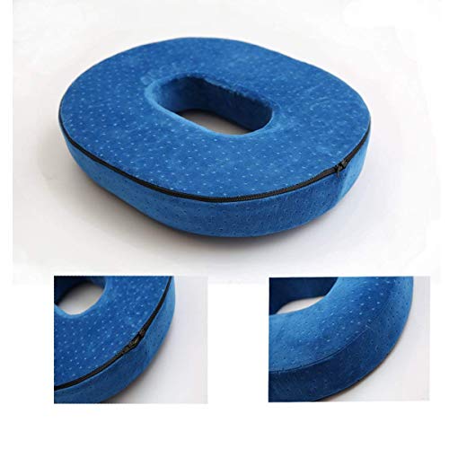 Orthopedic Ring Cushion Made from Memory Foam, Donut Cushion for Relief of Haemorrhoids (Piles) and Coccyx Pain, Suitable for Wheelchair, Car Seat, Home Or Office, Blue (Blue)