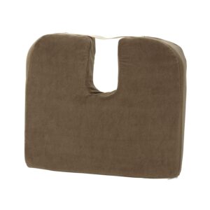 tush cush seat cushion - small home office car compu computer ergonomic orthopedic chair cushion - tan velour fabric