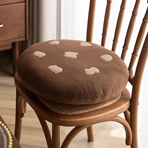 vctops Cute Plush Round Chair Pad Soft Comfy Indoor Dining Chairs Cushion Tatami Floor Pillow (Brown,Diameter 18")