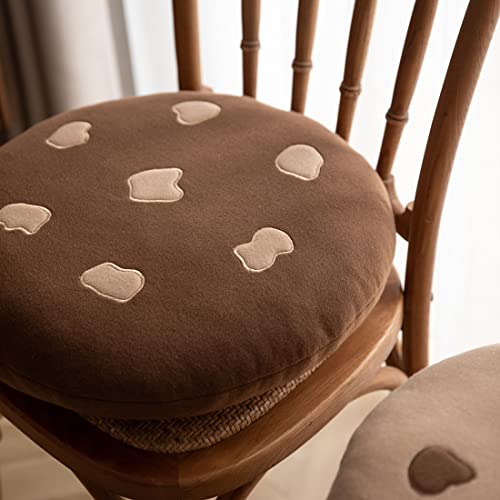 vctops Cute Plush Round Chair Pad Soft Comfy Indoor Dining Chairs Cushion Tatami Floor Pillow (Brown,Diameter 18")