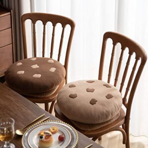 vctops Cute Plush Round Chair Pad Soft Comfy Indoor Dining Chairs Cushion Tatami Floor Pillow (Brown,Diameter 18")