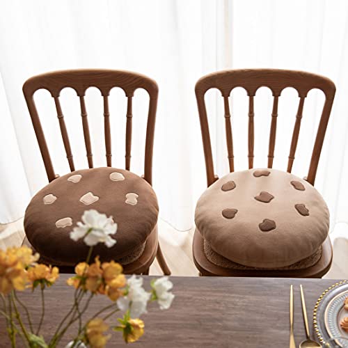 vctops Cute Plush Round Chair Pad Soft Comfy Indoor Dining Chairs Cushion Tatami Floor Pillow (Brown,Diameter 18")