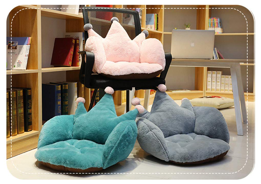 Soft Fluffy Crown Chair Seat Cushion Office Home Princess Couch Armchair Seat Pad Cushion Cute Warm Cozy Sofa Seat Back Hip Support Pillow (Pink)