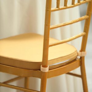 TABLECLOTHSFACTORY Gold Chiavari Chair Cushion Chair Pad with Attachment Straps Party Event Decoration - 2" Thick