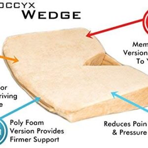 Comfort Finds Coccyx Cushion - Coccyx Seat Cushion for Back Pain Relief, Orthopedic Seat Cushion for Comfort and Tailbone Relief - Posture Wedge Cushion to Reduce Tailbone Pain and Pressure Sores