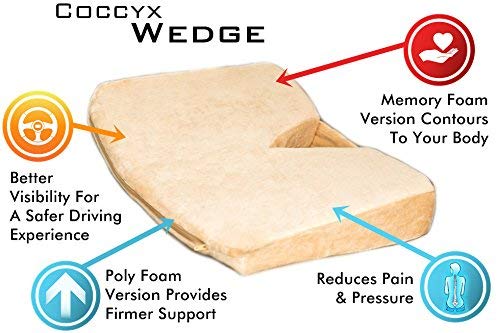 Comfort Finds Coccyx Cushion - Coccyx Seat Cushion for Back Pain Relief, Orthopedic Seat Cushion for Comfort and Tailbone Relief - Posture Wedge Cushion to Reduce Tailbone Pain and Pressure Sores