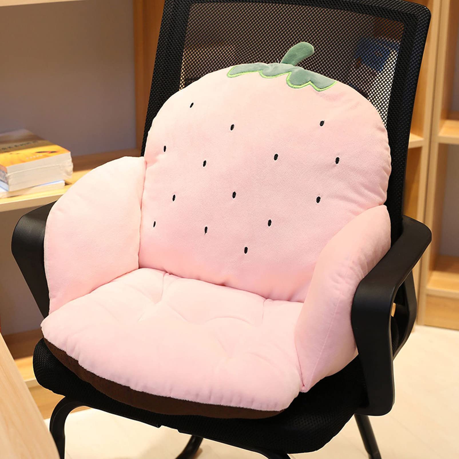 GEORPE Cartoon Seats Cushion for Office Chair Short Plush Pain Relief Cushions Cute Seat Pads Soft Stuffed Backrest