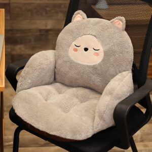 GEORPE Cartoon Seats Cushion for Office Chair Short Plush Pain Relief Cushions Cute Seat Pads Soft Stuffed Backrest