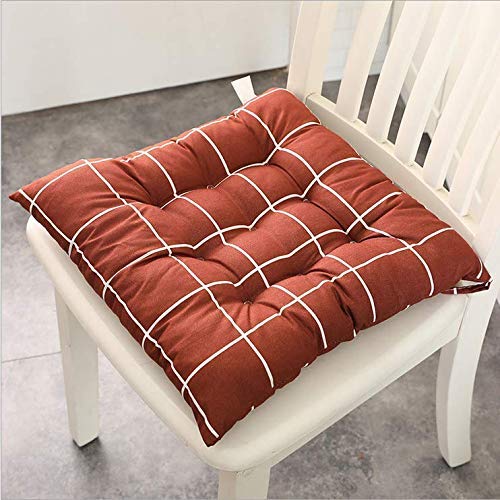 Chair Cushions for The Dining Room Set of 6 Chair Cushions with Non-Slip Soft seat Cushions for Office Chairs Kitchen Chair-Cotton Filled Square Chair Cushions 40 cm x 40 cm (Gray) WEI