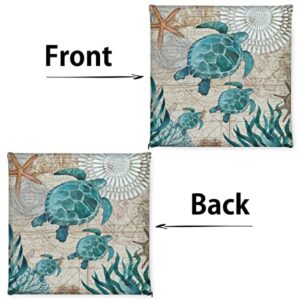 Watercolor Turtle Sea Ocean Seat Cushion, Memory Foam Chair Cushion 16x16inch with Washable Cover Soft Indoor Seat Cushions Pillow Square Chair Pad for Dining Office Chair, Car, Patio