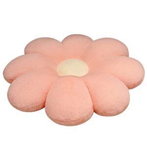 imitation rabbit fur petal cushion office chair cushion bedroom bay window cushion sofa cushion.vikcewn. (15 inches (about 38cm), pink)