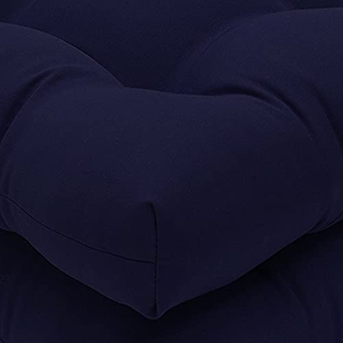 QIQIQ Cotton U-Shaped Soft Seat Chair Cushions Indoor Outdoor Wicker Seat Home Garden Patio 2 Pack, Navy, 48x48cm (19x19in)