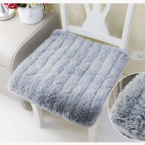 BXT Super Soft Faux Fur Chair Cushion with Ties Square Seat Pad Sofa Cover Non-Slip Backing Seat Cushion Rugs Carpet for Home Kitchen Office Dorm