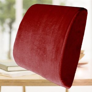 Bookishbunny Set of 2: Seat Cushion Coccyx Orthopedic Memory Foam Lumbar Support Pillow for Sciatica Pain Relief and Lower Back Pain Relief (Burgundy)