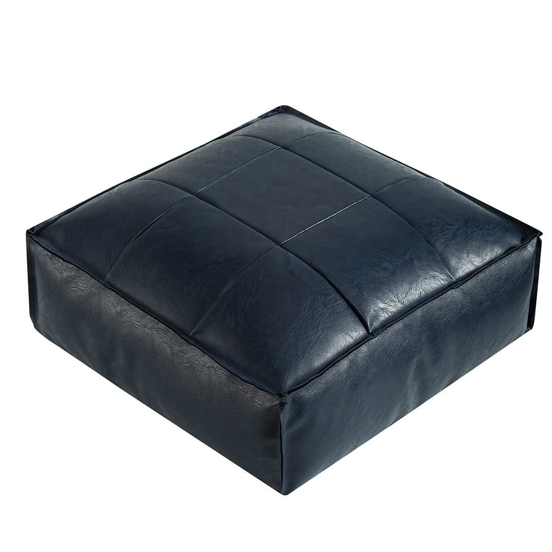 vctops Vintage Faux Pu Leather Plaid Chair Pad with Removeable Cover Waterproof Ultra Soft Thick Bean Seat Cushion Outdoor Kitchen Dining Chair Cushion (Navy,18"x18")