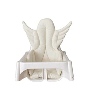 pamuk atölyesi high chair cushion, angel wings,100% soft cotton, breathable, comfortable,double-faced,stainproof and washable (white)