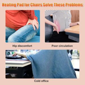 Heated Seat Cushion for Chairs, Electric Heating Seat Cover Memory Foam Portable Heating Pad for Cold Days, Promote Circulation, 3 Temperature Levels & 3 Timer Settings, 17.7In * 17.7In