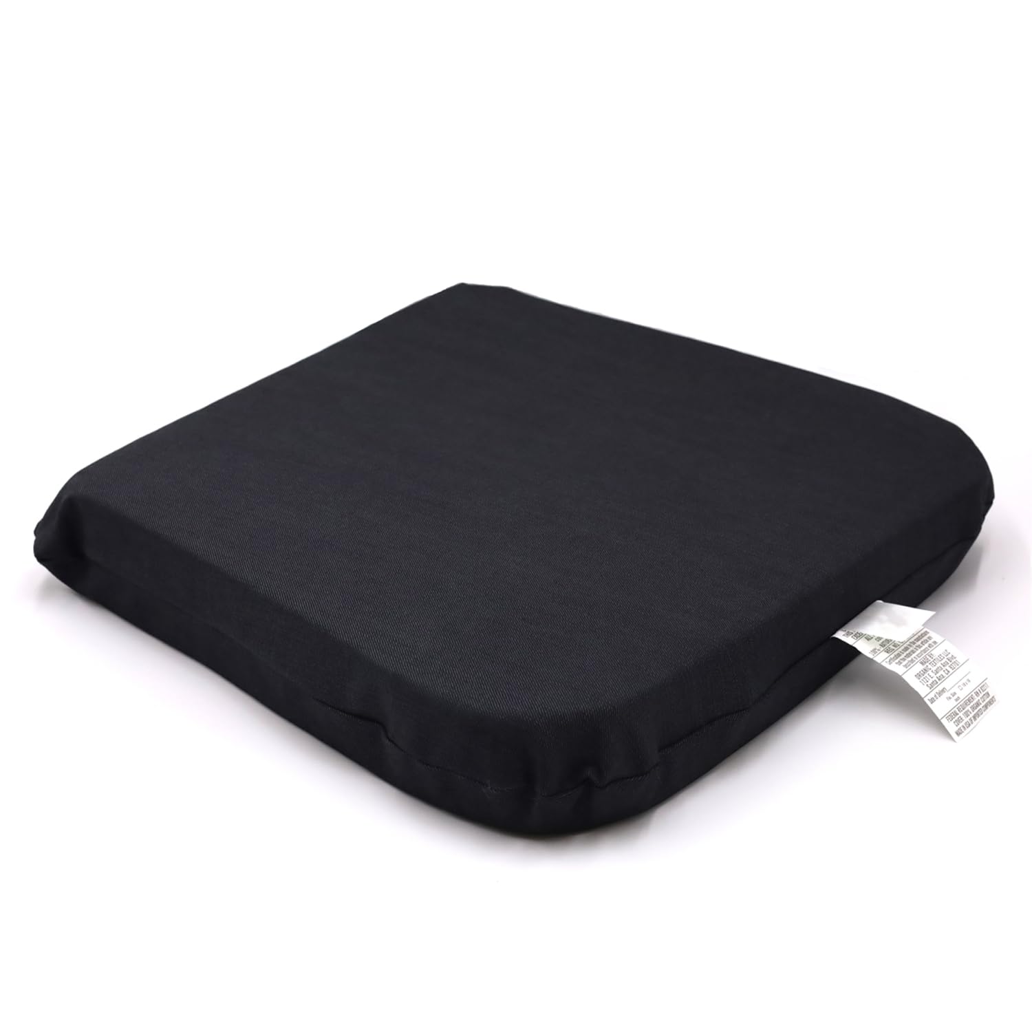 ORGANIC TEXTILES 3" Organic Latex Seat Cushion with Removable Black Cotton Cover, 18"x16", Firm, GOTS & GOLS Certified, Cushion for Tailbone Pain Desk Chair Car Seat Cushion Back Pain Relief