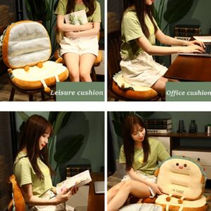 JOSON Cartoon Double-Sided Chair Cushion Toast Travel Pillow, Soft and Lovely Plush Toast Cushion, Suitable for Cars, Sofas, Balconies, Offices and Families (Happy)