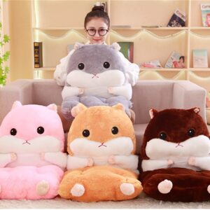 YILANLAN Cute Hamster Chair Cushion Floor Cushion Cartoon Animal Cushion car Cushion Office Cushion (45cm*45cm*40cm, Orange)