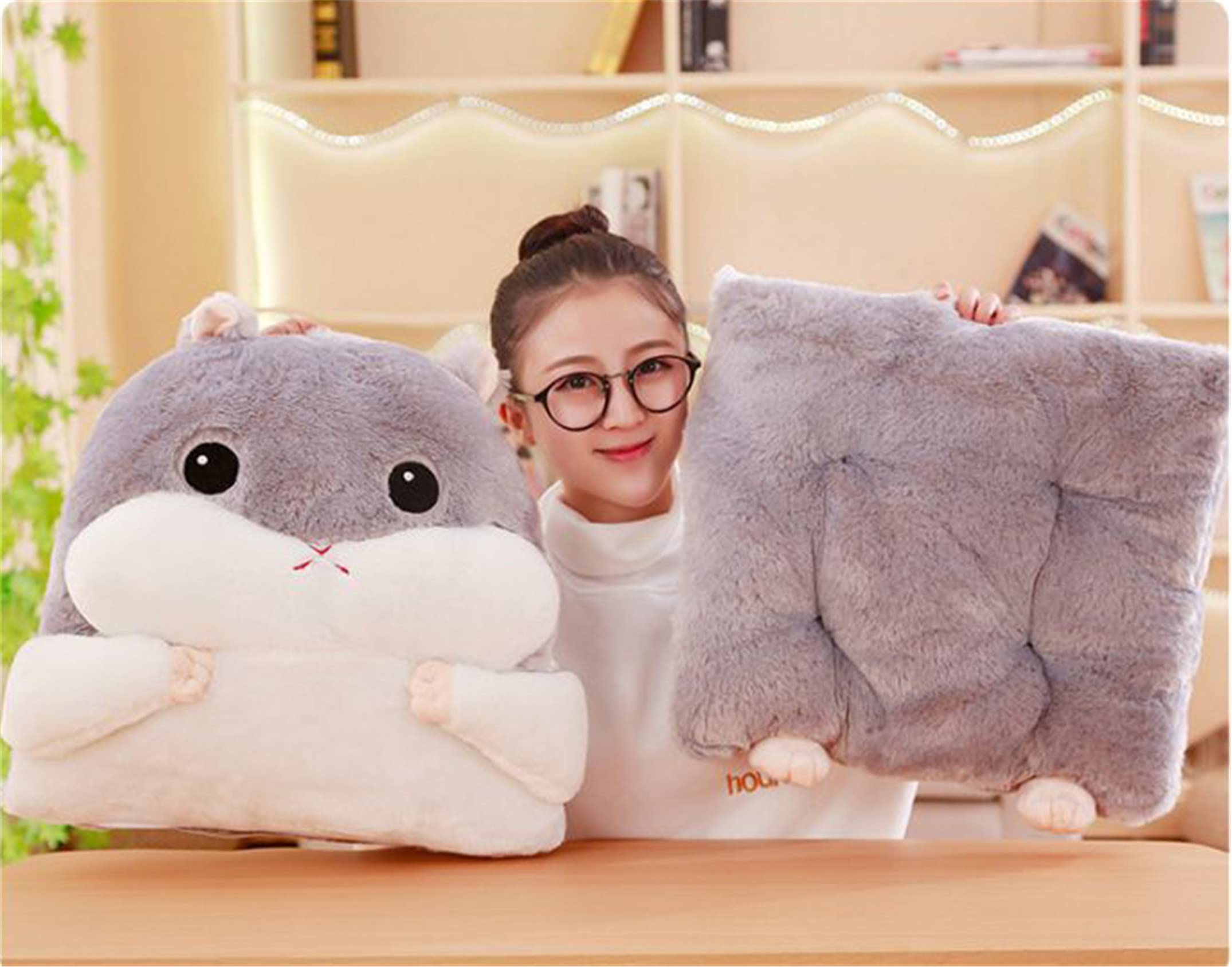 YILANLAN Cute Hamster Chair Cushion Floor Cushion Cartoon Animal Cushion car Cushion Office Cushion (45cm*45cm*40cm, Orange)